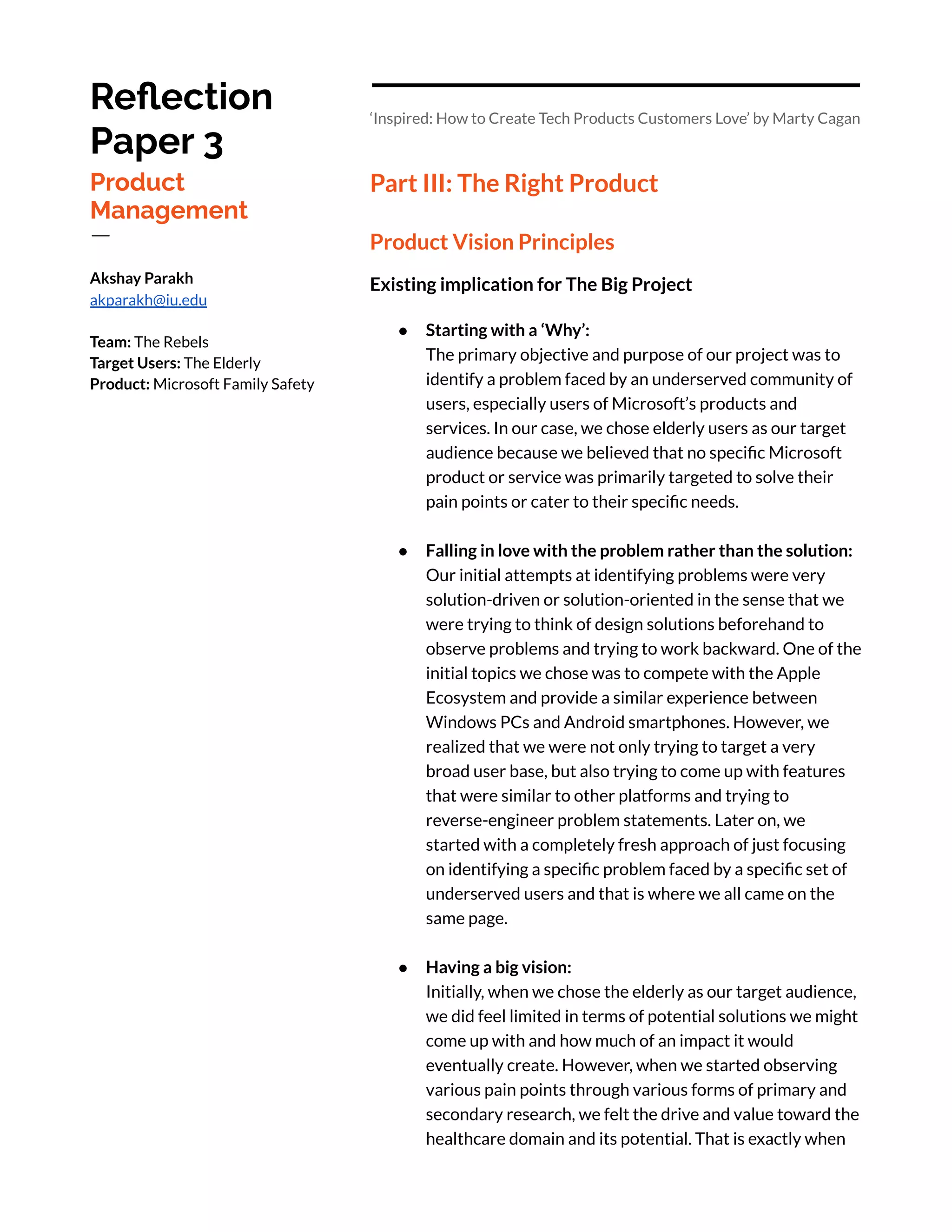 The Right Product: Reflections | PDF | Computer Software and ...