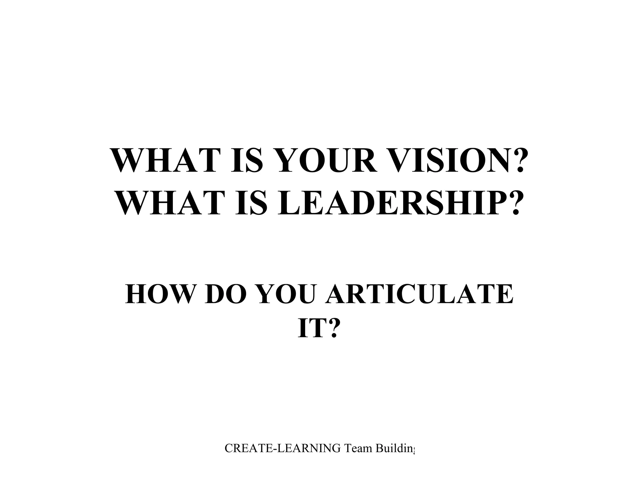 Inspire Shared Vision | PPT