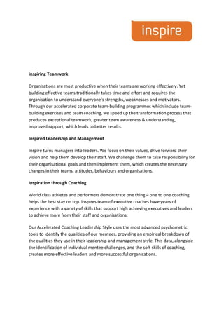 Inspire Training | PDF