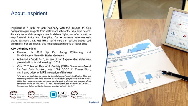 GenAI for Quant Analytics: survey-analytics.ai