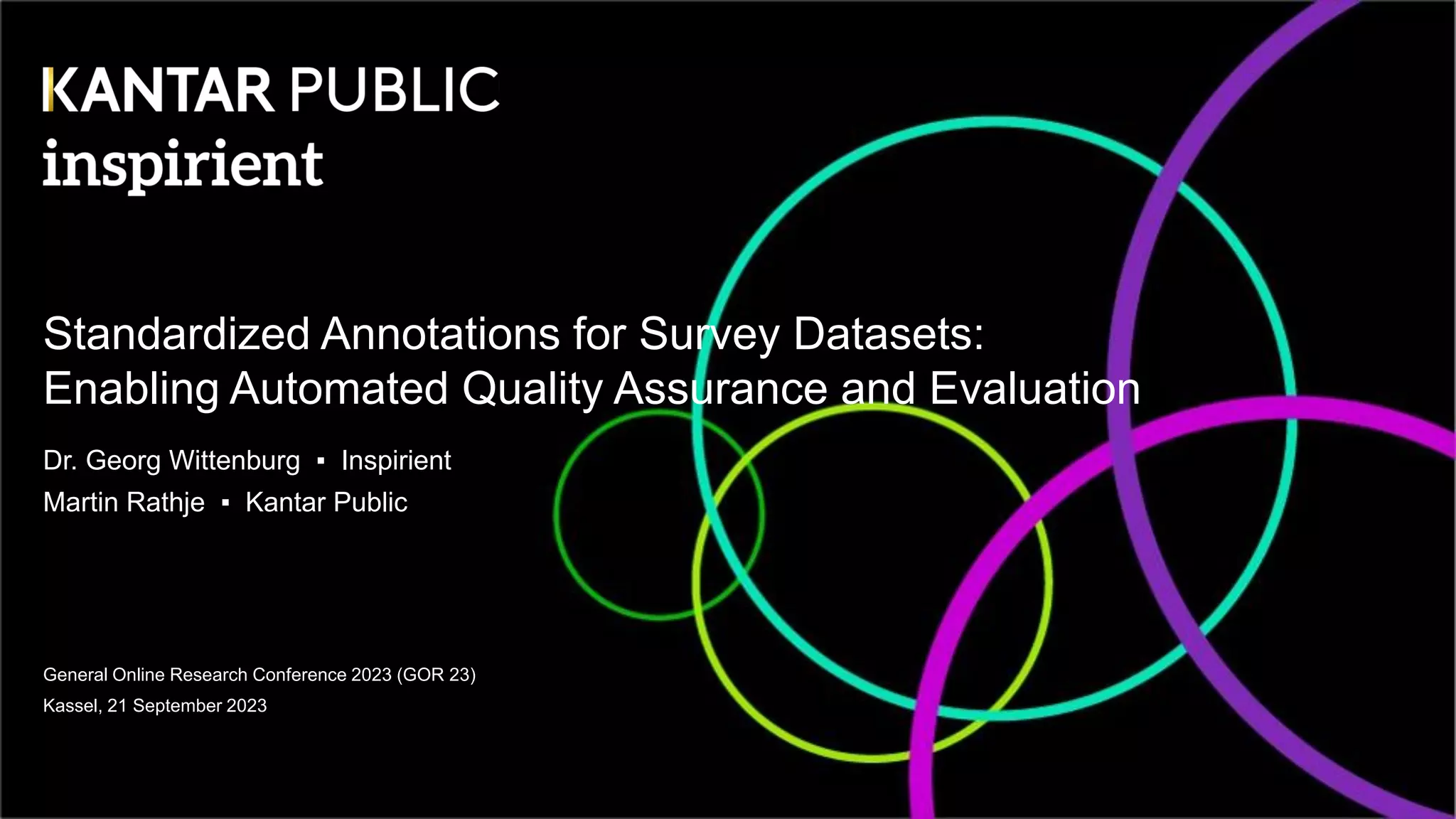 Standardized Annotations for Survey Datasets: Enabling Automated Quality Assurance and ...