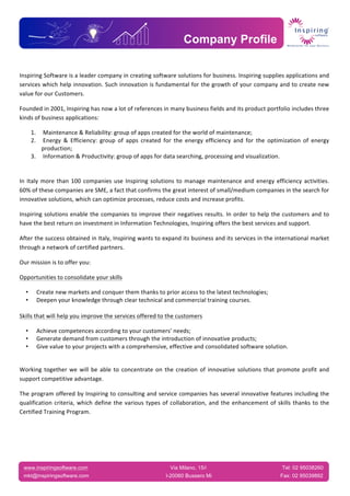 Inspiring Software Company Profile | PDF | Computer Software and ...