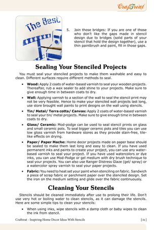 Inspiring home decor ideas with craftreat stencils | PDF | Painting ...