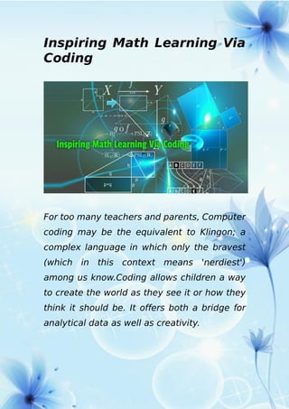 Inspiring Math Learning Via Coding | PDF