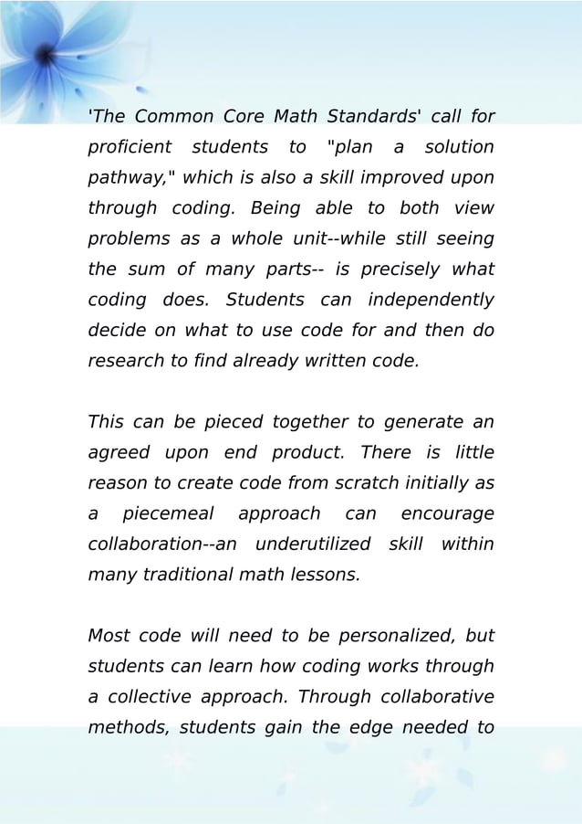 Inspiring Math Learning Via Coding | PDF