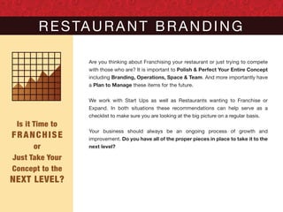 14 Steps to Branding a Restaurant Franchise | PDF