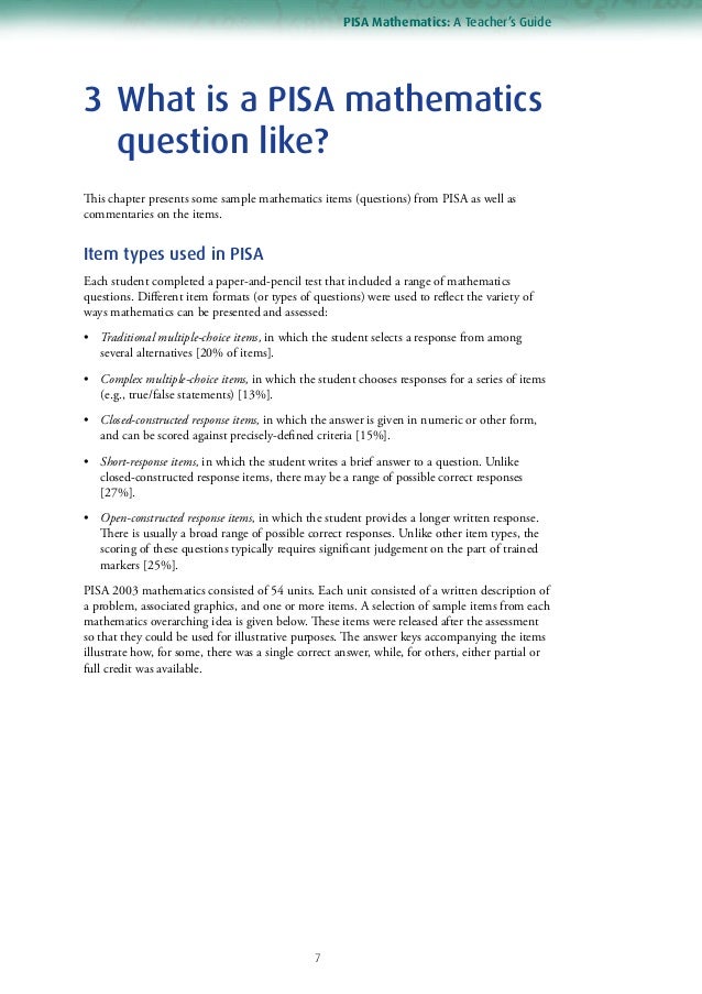 PISA Mathematics: Teacher's Guide