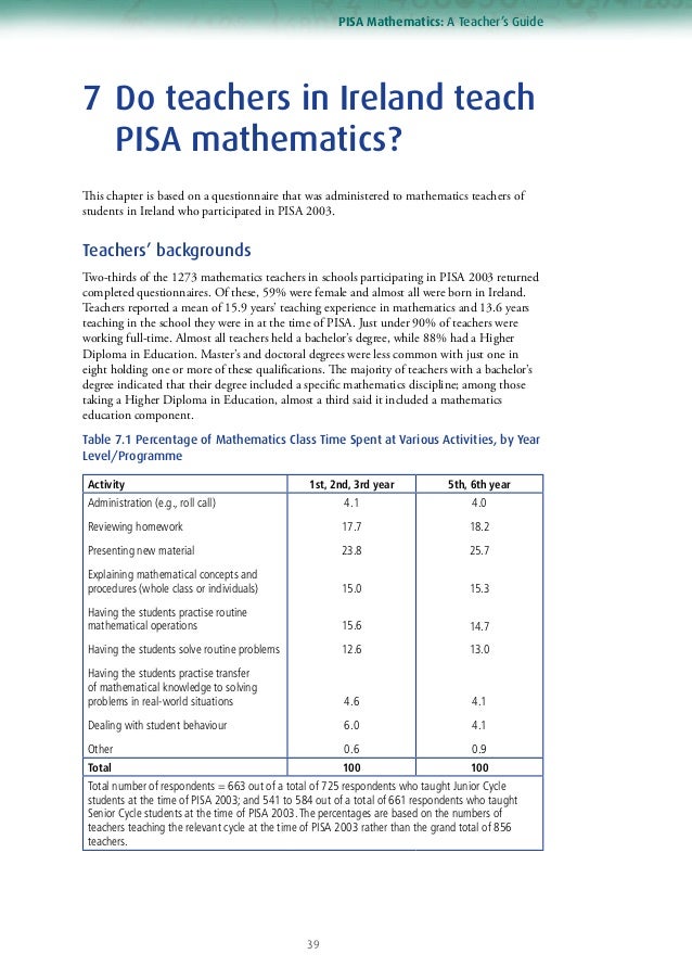 PISA Mathematics: Teacher's Guide