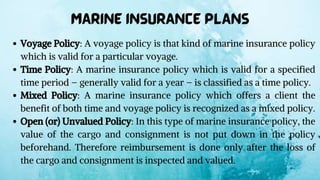 Marine insurance and its types | PPT