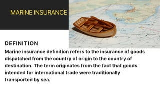 Marine insurance and its types | PPT
