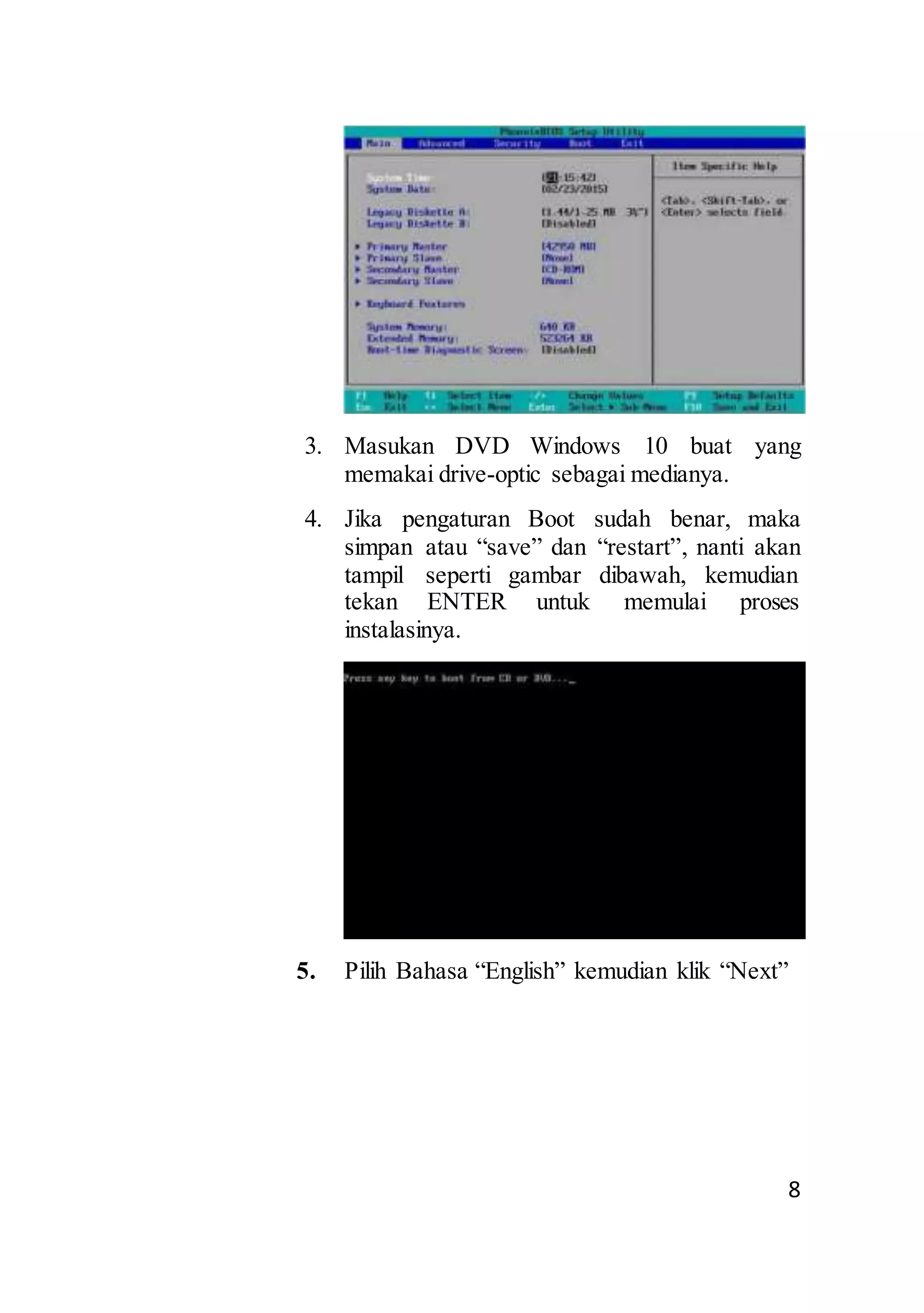 Tutorial Install Windows 10 dan Linux | DOCX