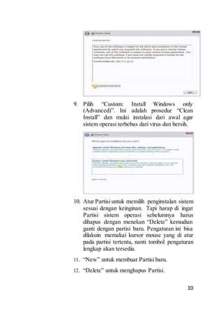 Tutorial Install Windows 10 dan Linux | DOCX