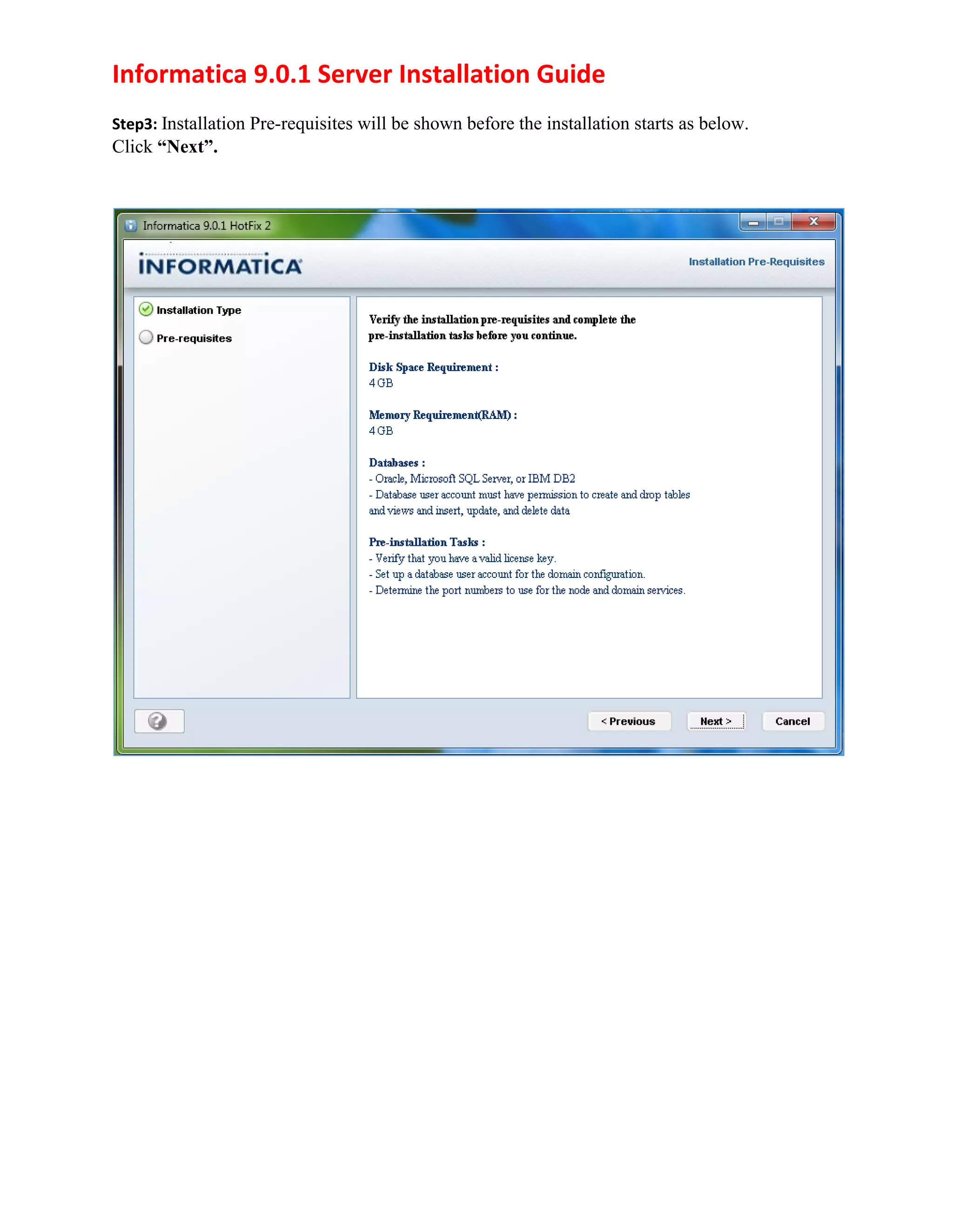 installation and configuration of informatica server | PDF