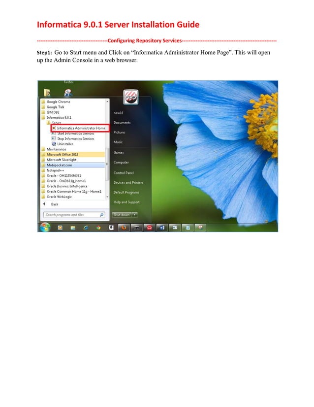 installation and configuration of informatica server | PDF