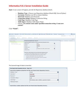installation and configuration of informatica server | PDF