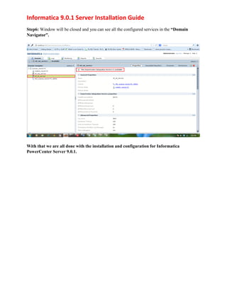 installation and configuration of informatica server | PDF