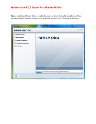 installation and configuration of informatica server | PDF