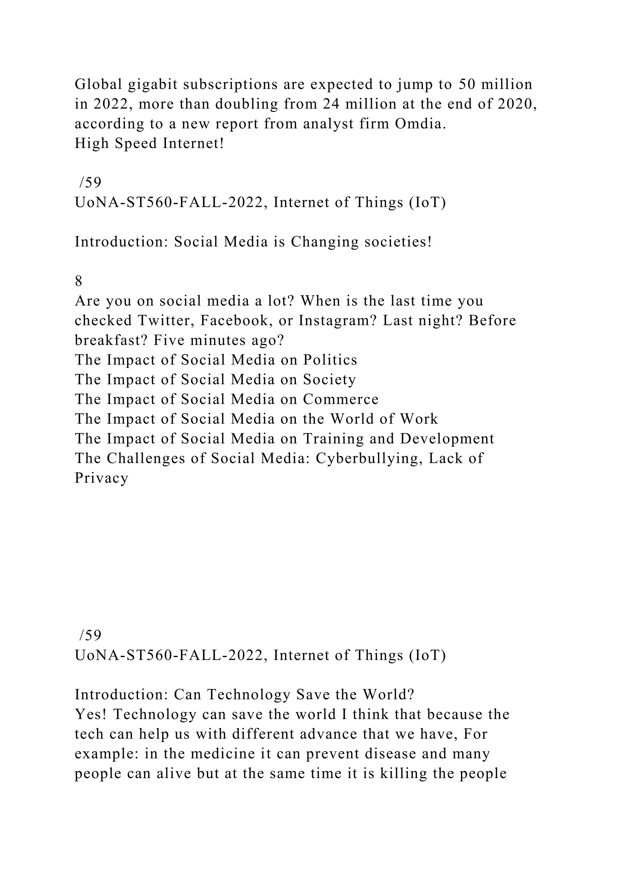 INST560, Internet of Things (IoT)UNIVERSITY OF NORTH AMERICA.docx