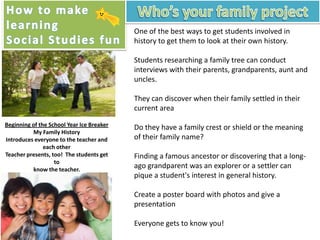 Creative Social Studies | PPTX | Genealogy and Ancestry | Hobbies ...