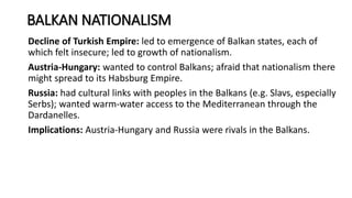 CAMBRIDGE AS HISTORY: THE ORIGINS OF WORLD WAR 1. INSTABILITY IN THE ...