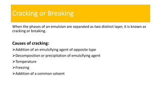 Instability of emulsion | PPTX | Chemistry | Science