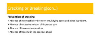 Instability of emulsion | PPTX