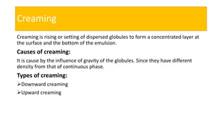 Instability of emulsion | PPTX