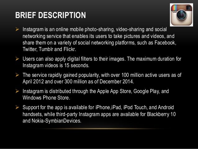 Introduction of Instagram inc. (power point presentation)