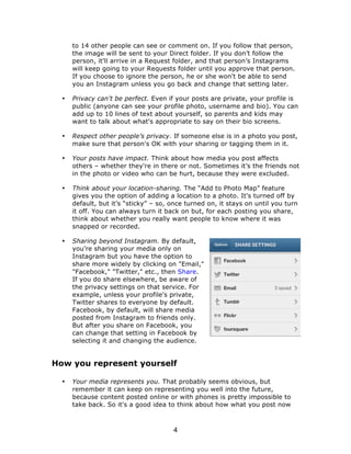 Parents' Guide to Instagram - for kids | PDF