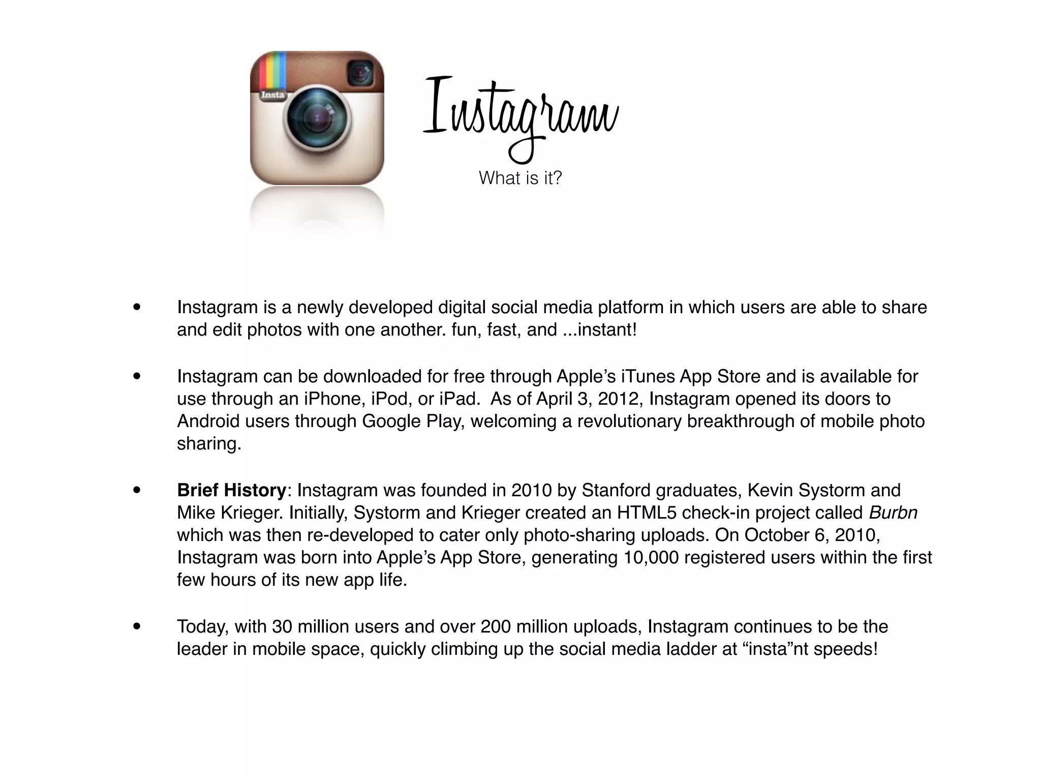 Instagram PowerPoint | PDF