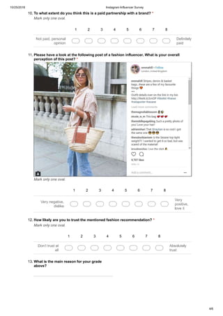 Instagram Questionnaire