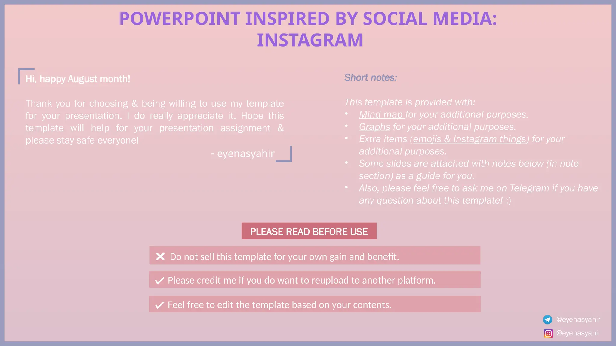Instagram Template by eyenasyahir POWERPOINT | PPTX