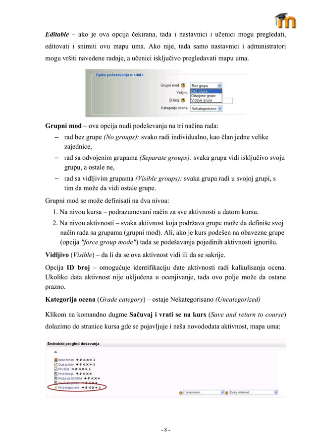 Instalacija i upotreba modula Mindmap u Moodle-u | PDF