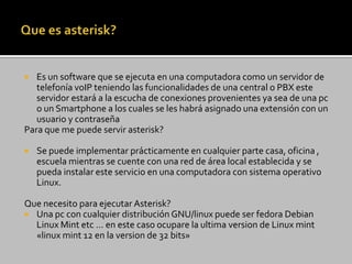 Instalación de asterisk en linux mint 12 | PPTX