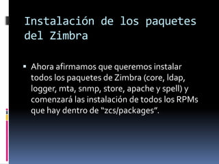 InstalacióN Del Servidor De Correo Zimbra | PPTX