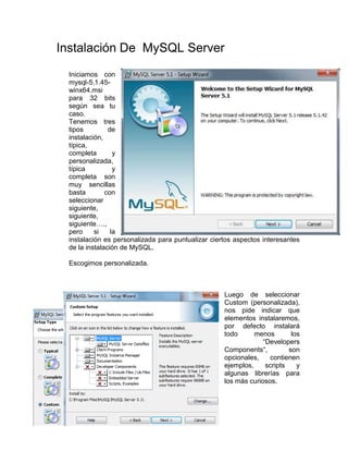 Instalación de my sql server en win 7 | PDF