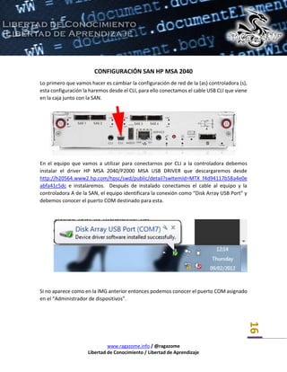 Instalación y Configuración SAN HP MSA 2040 SFF | PDF