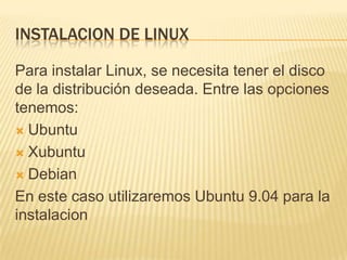 Instalacion de linux | PPT