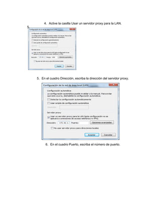 Instalacion del servidor proxy para conectar una red lan a una pc con ...