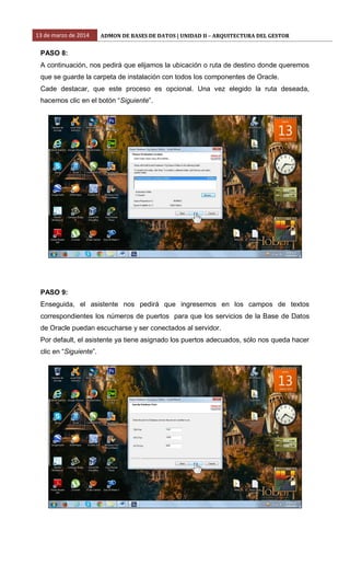 Manual de instalacion de Oracle - Windows 7 | PDF | Databases | Computer Software and Applications