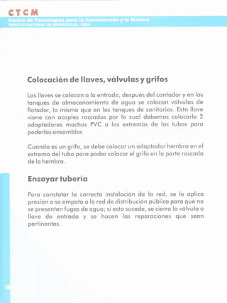 Instalaciones hidraulicas sena ctcm | PDF