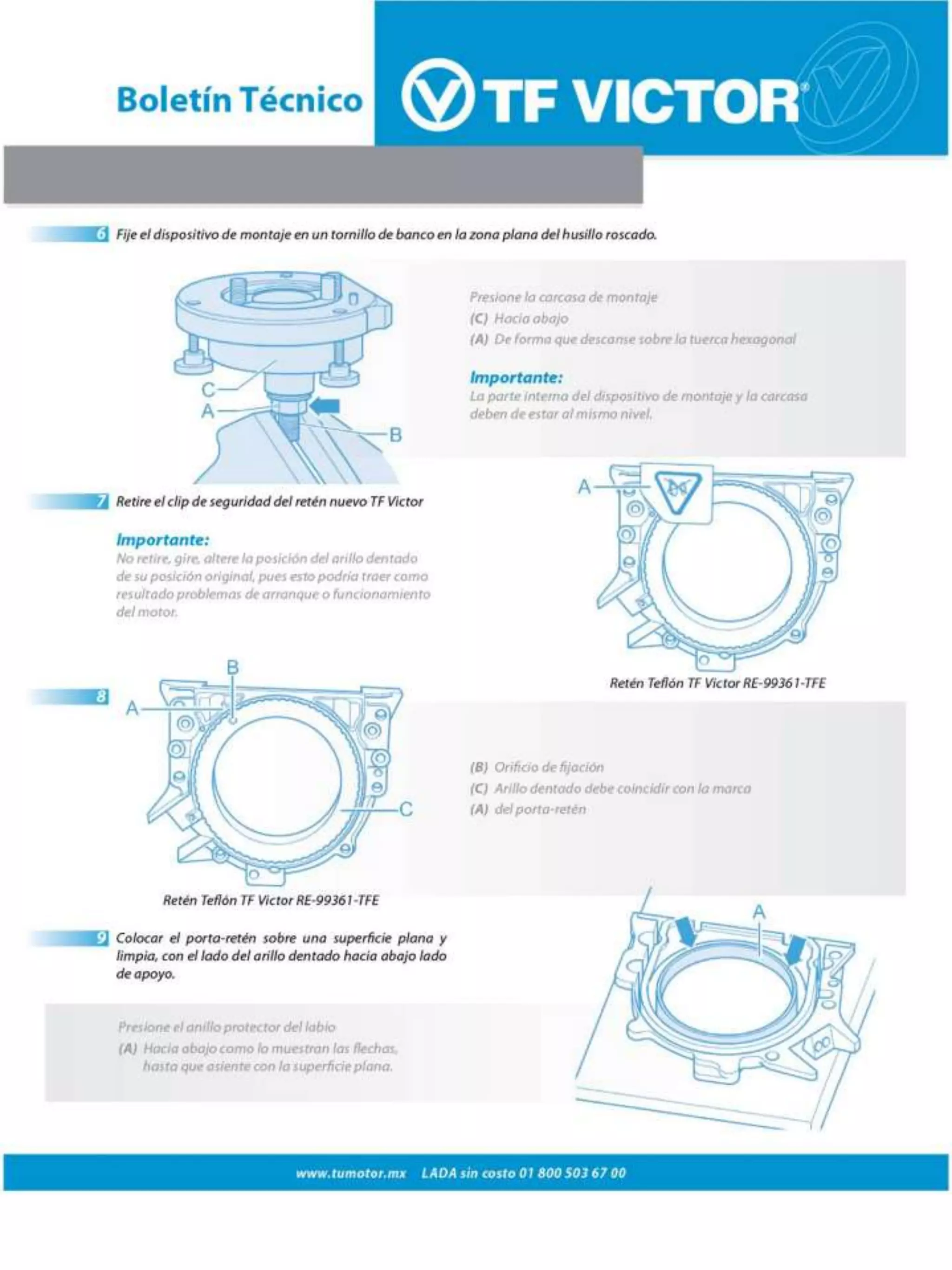 Instalacion reten de teflon tf victor | PPTX