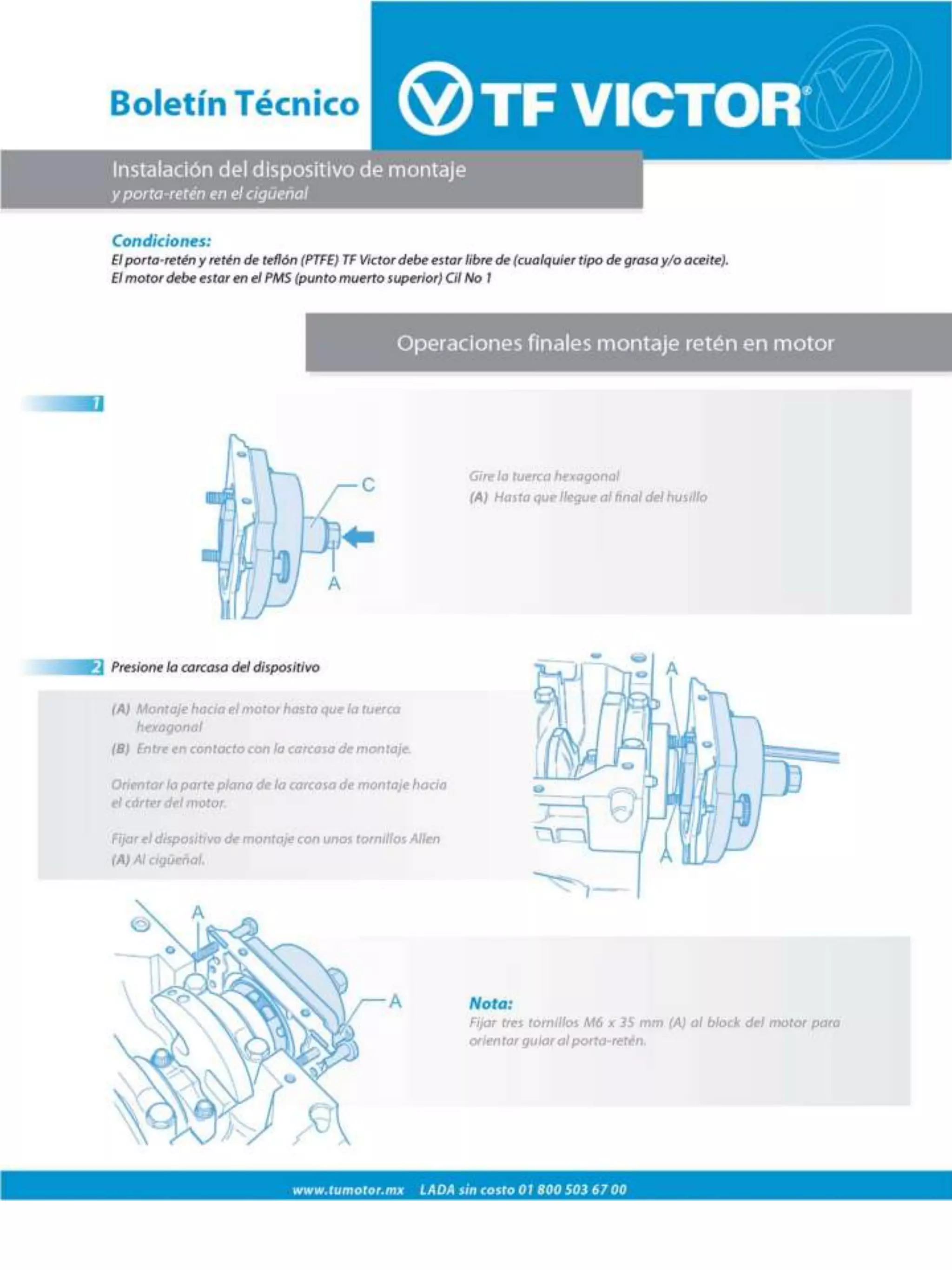 Instalacion reten de teflon tf victor | PPTX
