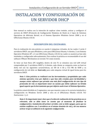 Instalacion y configuración de un servidor dhcp | PDF