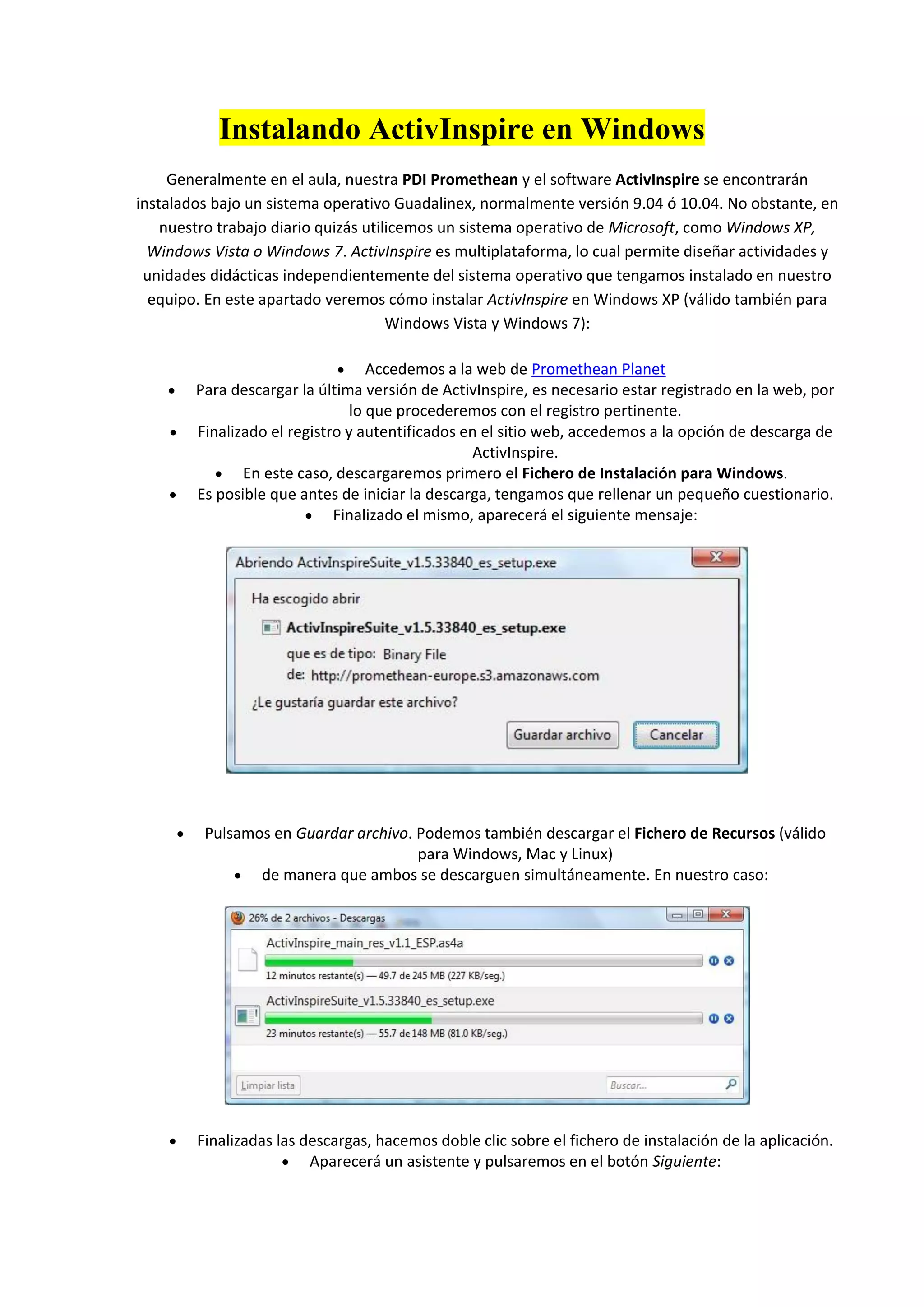 Instalando activinspire en Windows y Linux | PDF