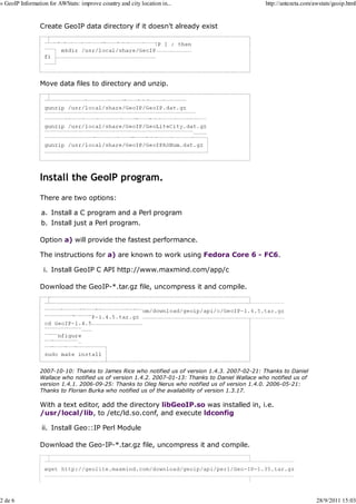 Instalação geo ip | PDF