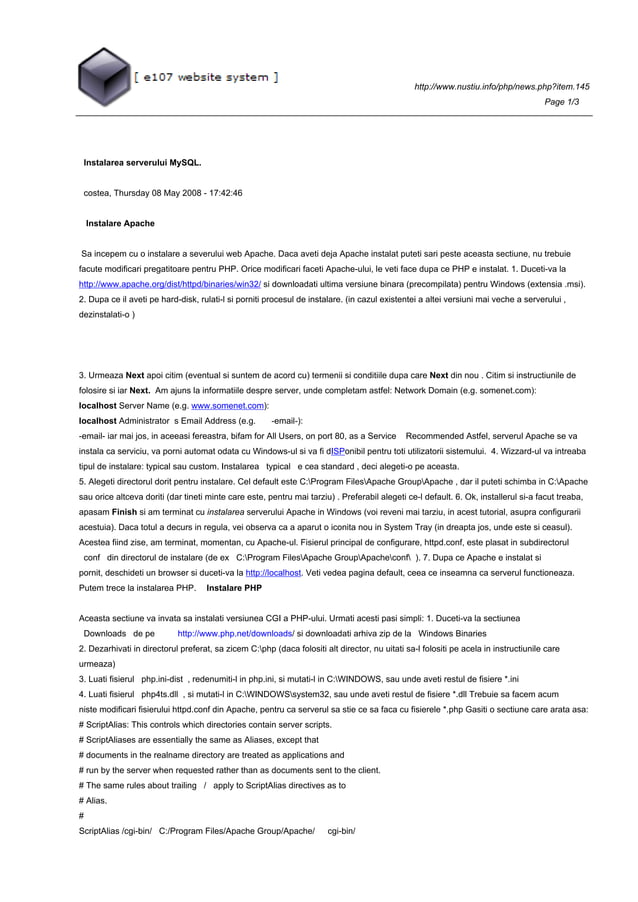 Instalarea Serverului My Sql[1]. | PDF