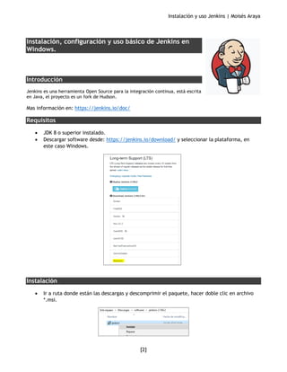 Instalacion y uso basico de Jenkins | PDF