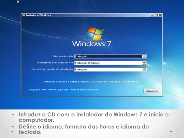 Instalar o windows 7