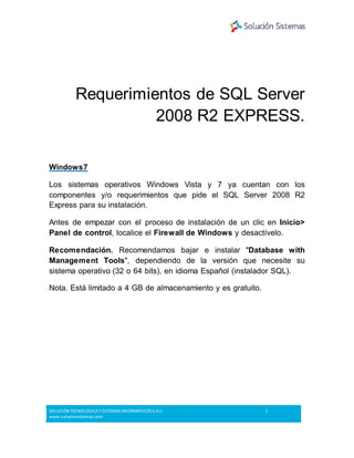 Instalar sql server | DOCX